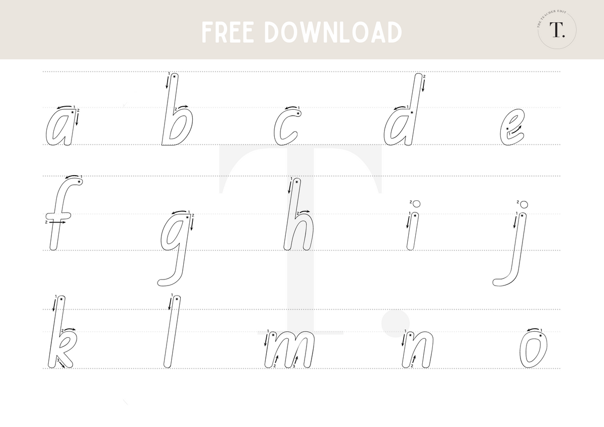 Lowercase ABC's - Printable Free Download – The Teacher Edit